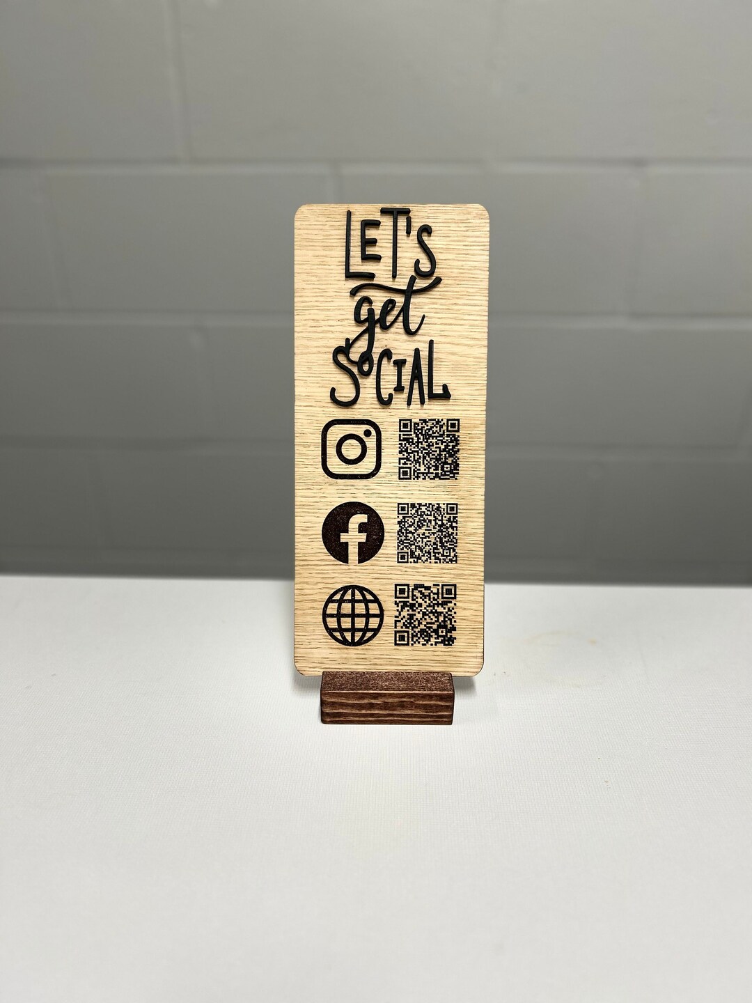 Multi QR Code Business Social Media Sign, Custom QR Code Sign ...