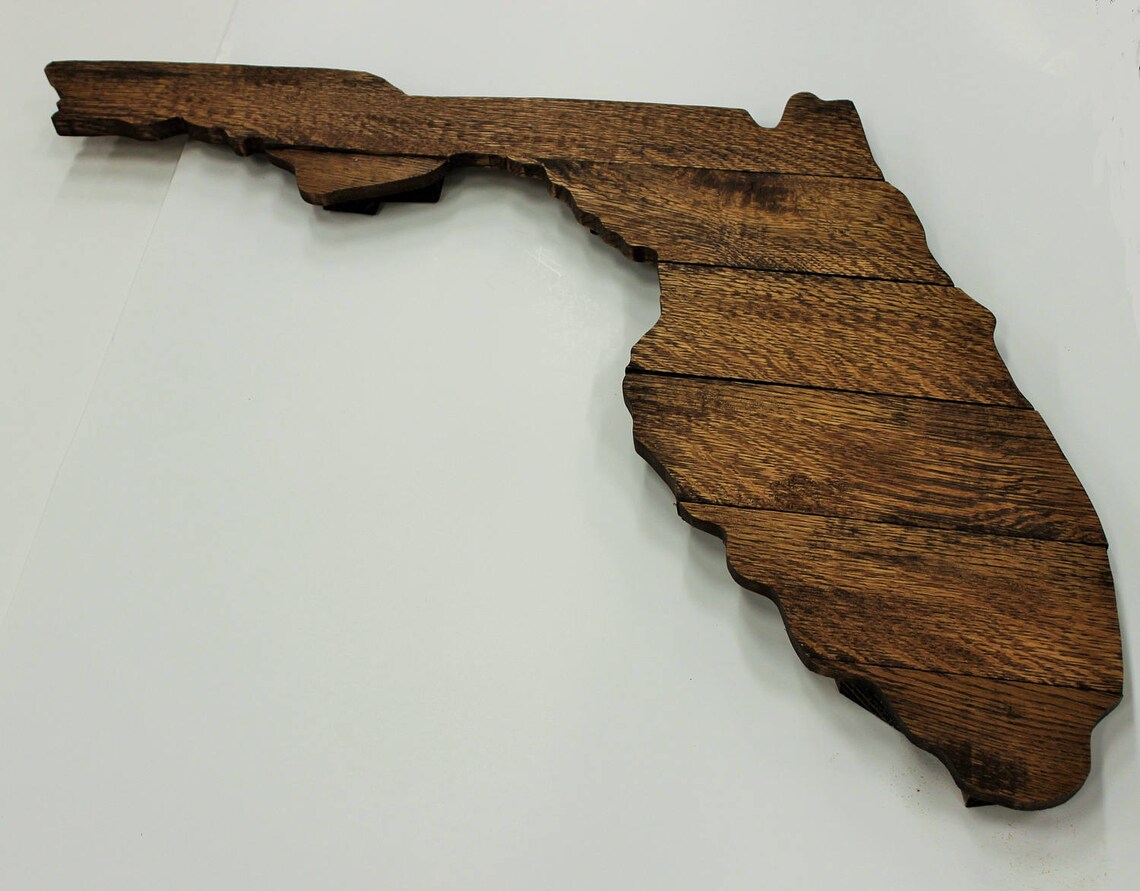 Wooden Florida State Sign Shaped Large Cutout Handmade With - Etsy