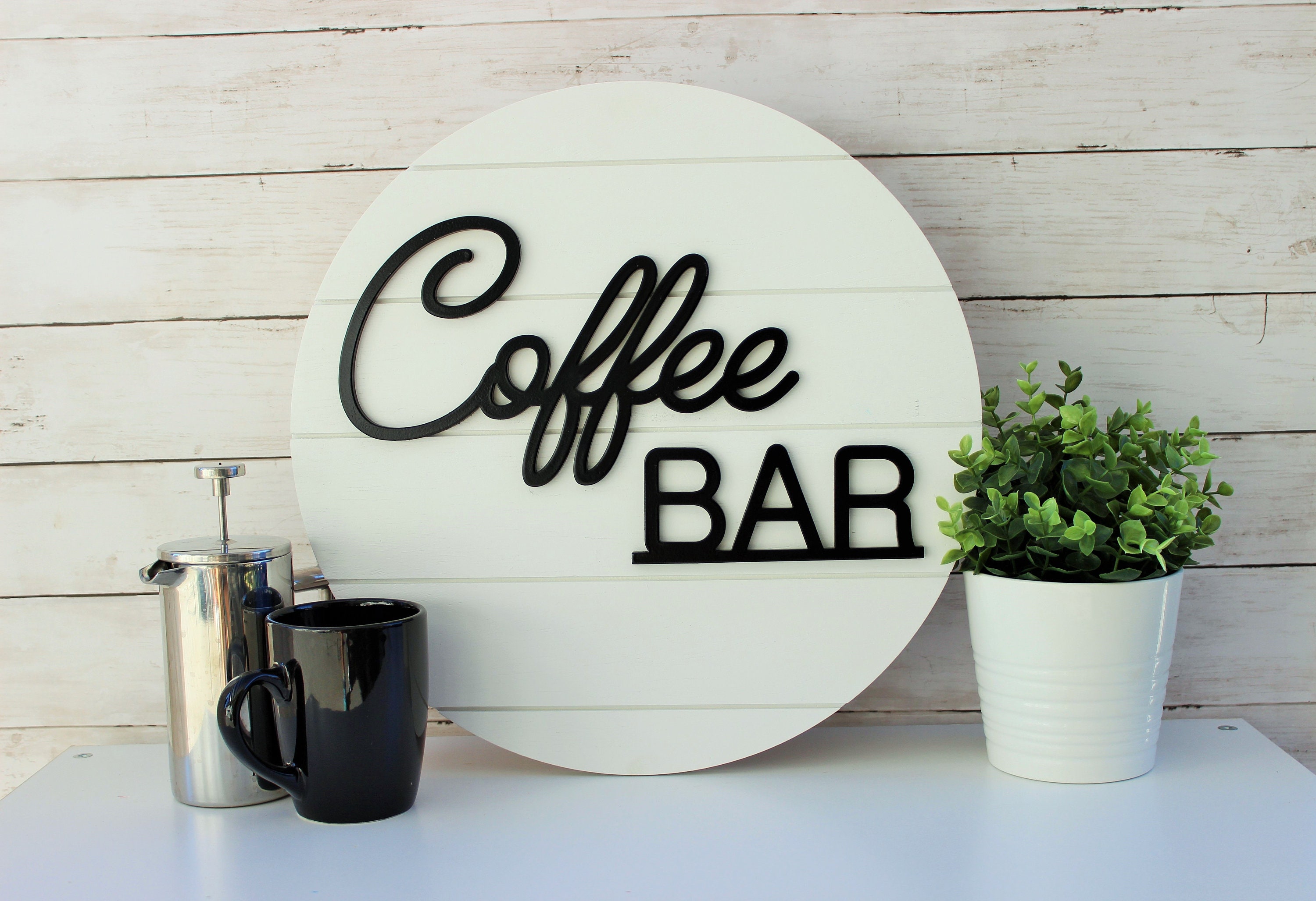 Coffee Bar Sign for Caffeine Coffee Kitchen Farmhouse Coffee - Etsy