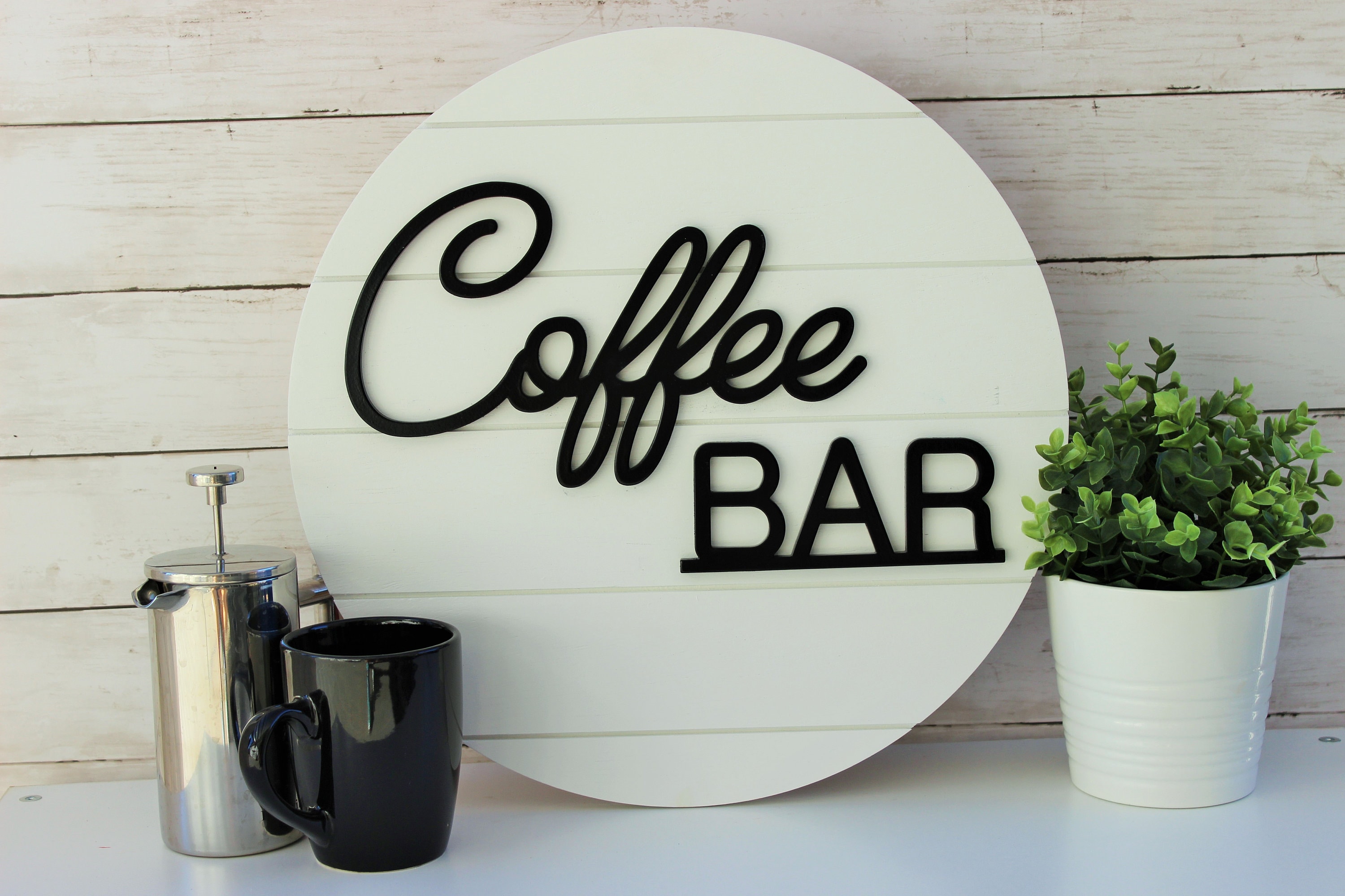 Coffee Bar Sign for Caffeine Coffee Kitchen Farmhouse Coffee - Etsy