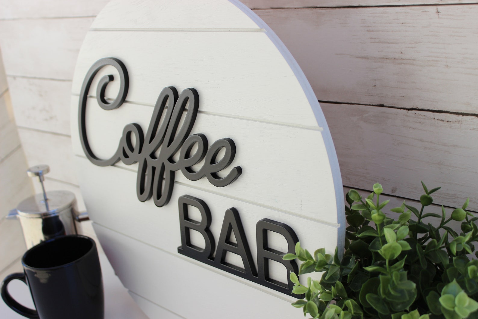 Coffee Bar Sign for Caffeine Coffee Kitchen Farmhouse Coffee - Etsy