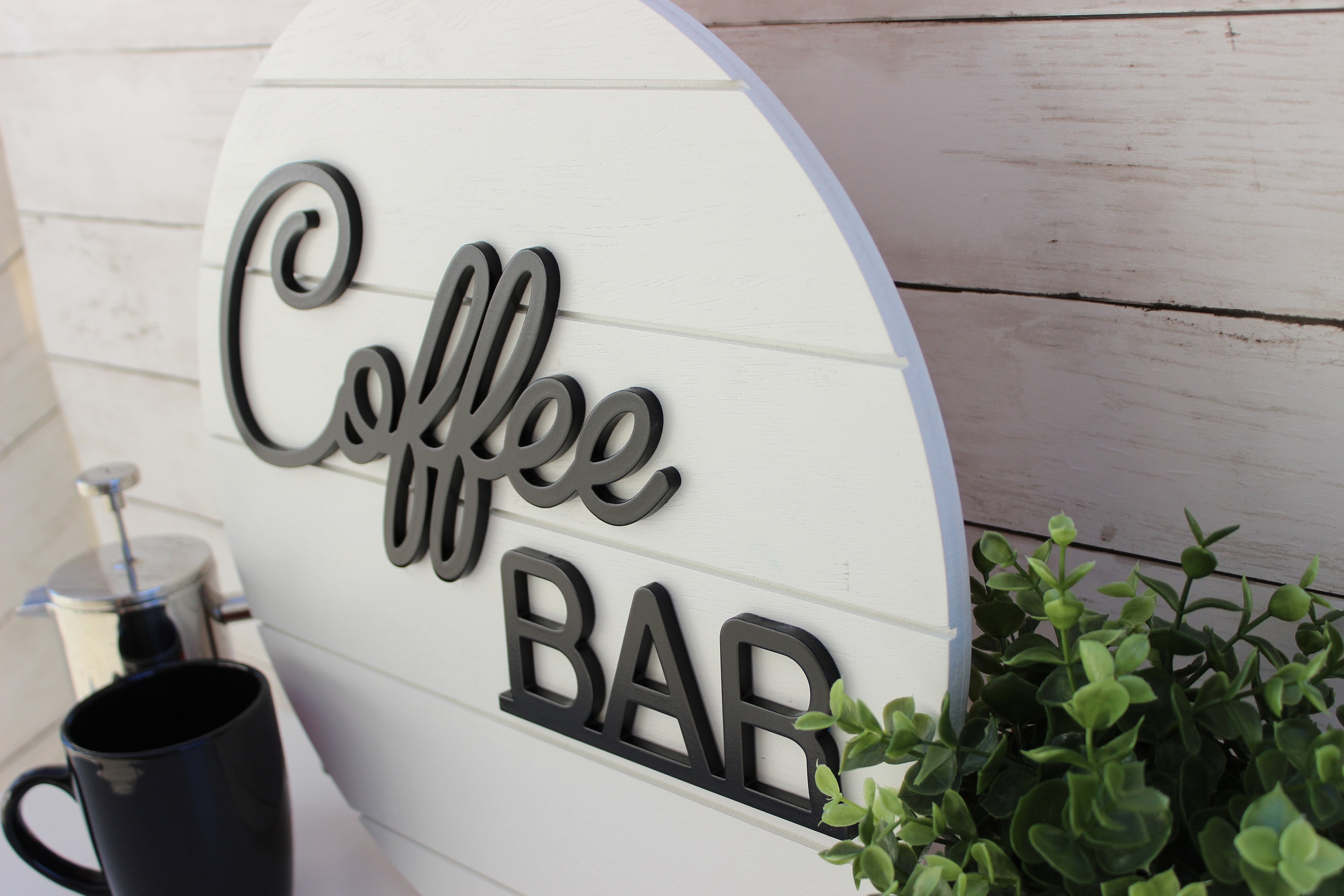 Coffee Bar Sign for Caffeine Coffee Kitchen Farmhouse Coffee - Etsy