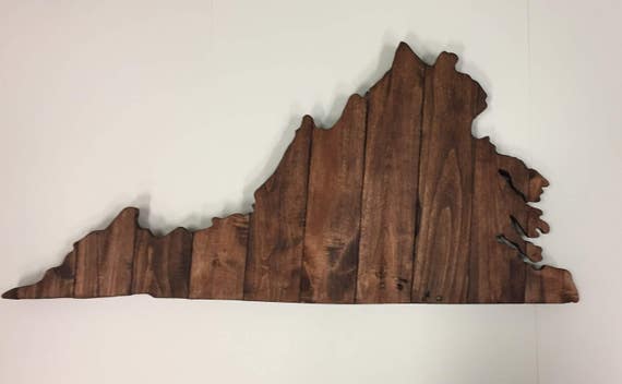Wooden Virginia State Sign Shaped Large Cutout Wall Art Decor | Etsy
