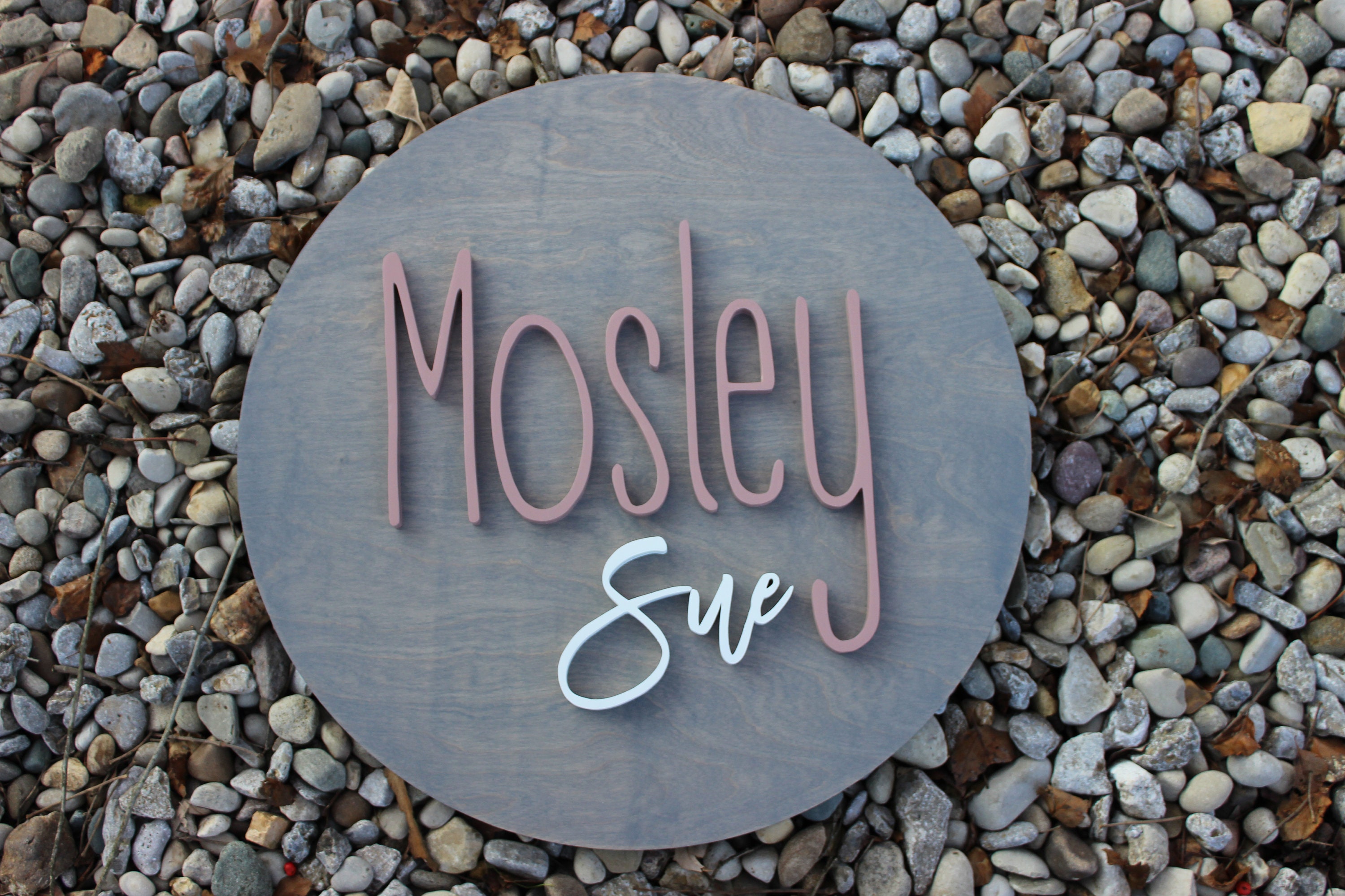 24" Baby Name Sign | Custom Name Wood Sign | Round Sign | Nursery Decor ...