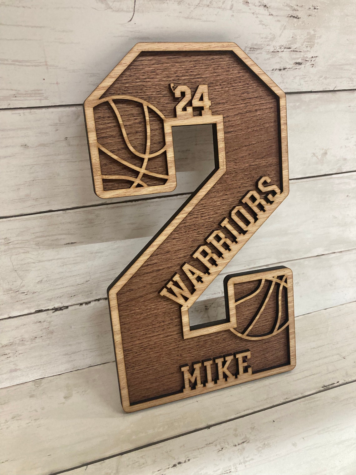 Custom Athlete Number Plaque, Homecoming Gift, Sports Number Wood ...