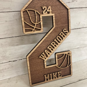 Custom Athlete Number Plaque, Homecoming Gift, Sports Number Wood ...