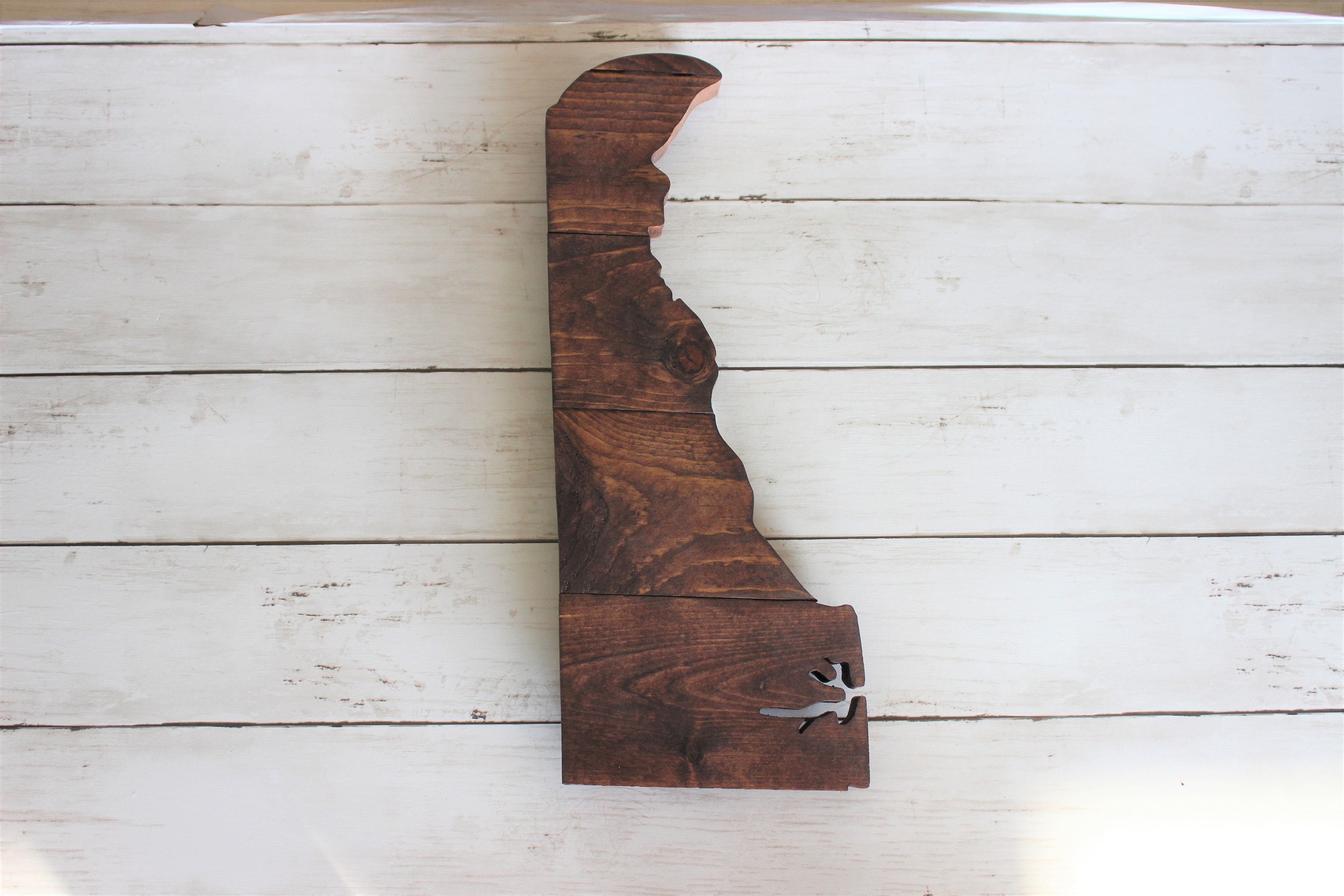 Wooden Delaware State Sign Shaped Wall Art Large Cutout Gift | Etsy