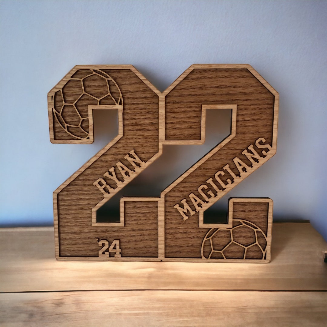 Custom Senior Athlete Number, Sports Number Wood Cutout, Custom Sports ...