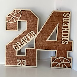 Custom Senior Athlete Number, Custom Sports Plaque, Sports Number Wood ...