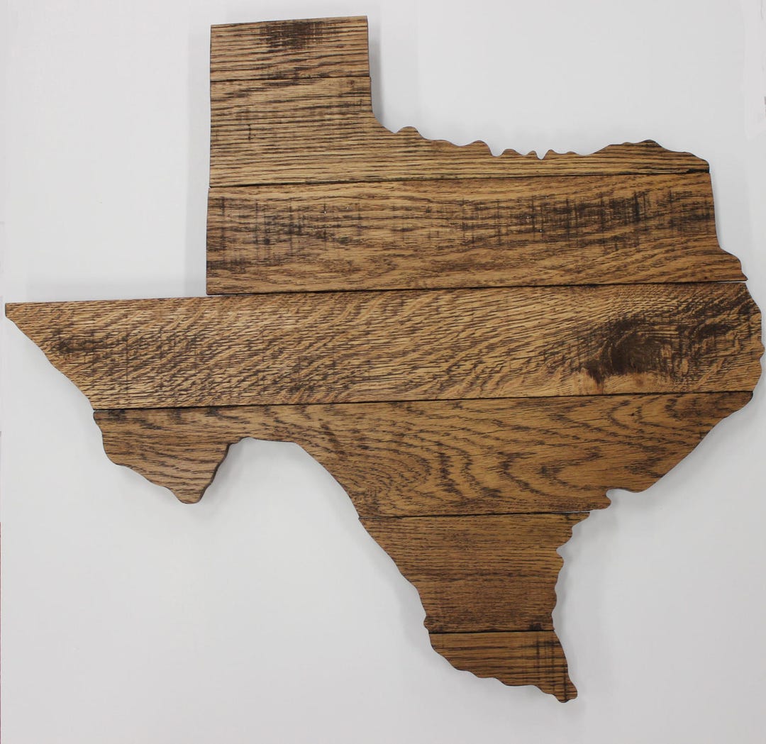 Large Wooden Texas State Sign Shaped Large Cutout, Handmade With Rustic ...
