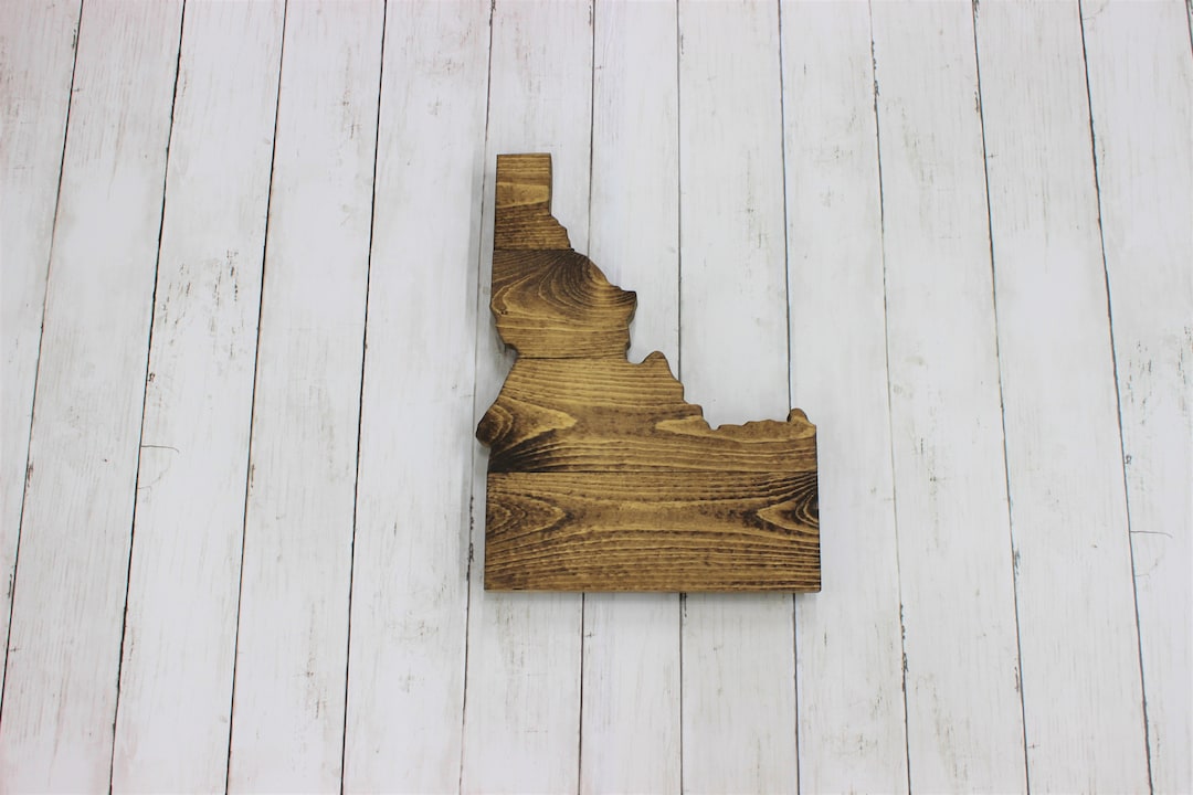 Wooden Idaho State Sign Shaped Large Wall Cutout Decor Art Handmade ...