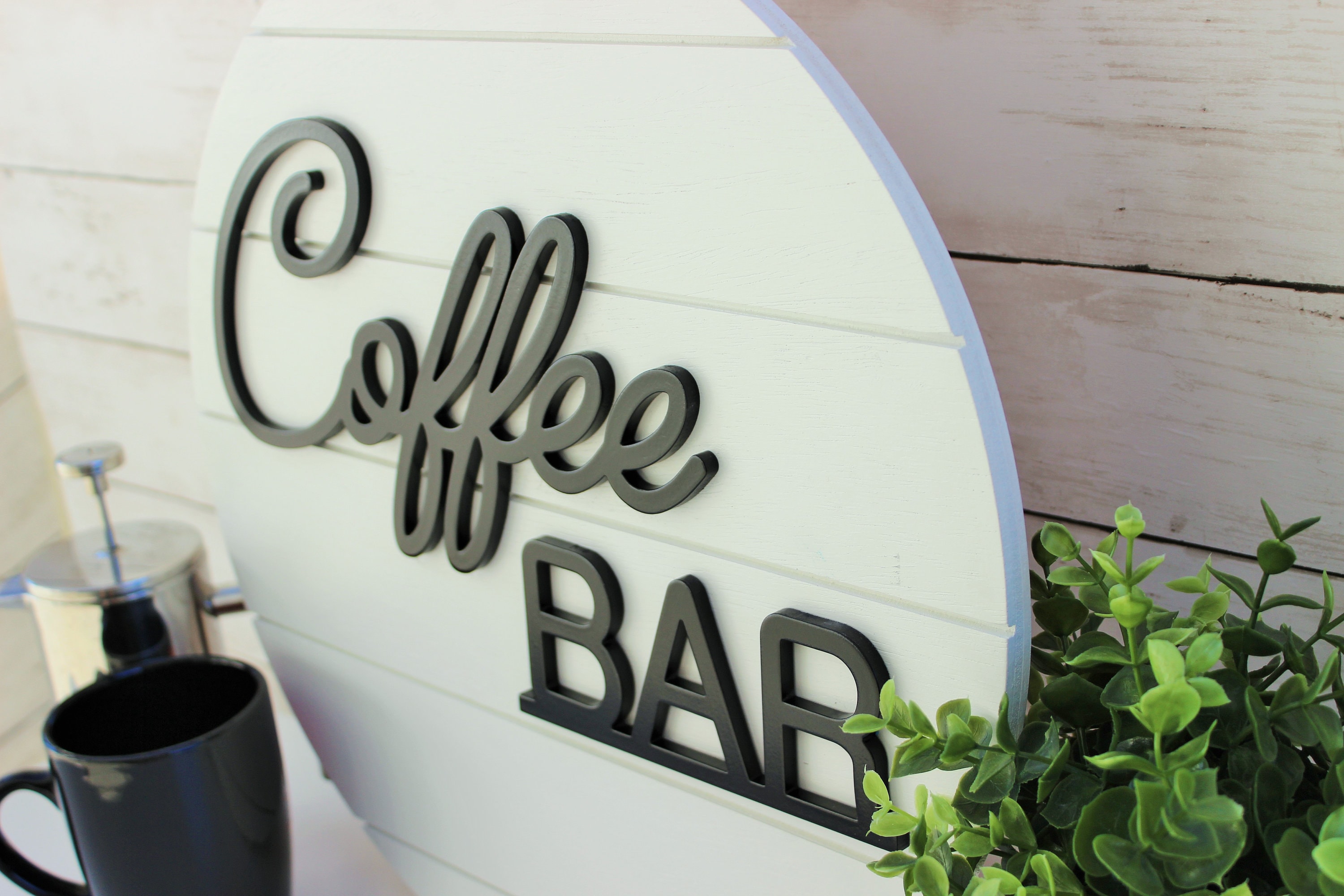 Coffee Bar Sign for Caffeine Coffee Kitchen Farmhouse Coffee - Etsy
