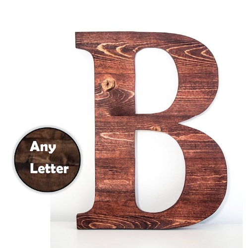Large Wood Letters Rustic Letter Cutout Custom Wooden Wall - Etsy