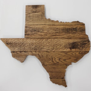 Large Wooden Texas State Sign Shaped Large Cutout, Handmade With Rustic ...
