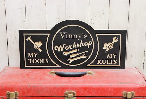 Workshop Sign Customized Shop Sign Personalized Garage - Etsy