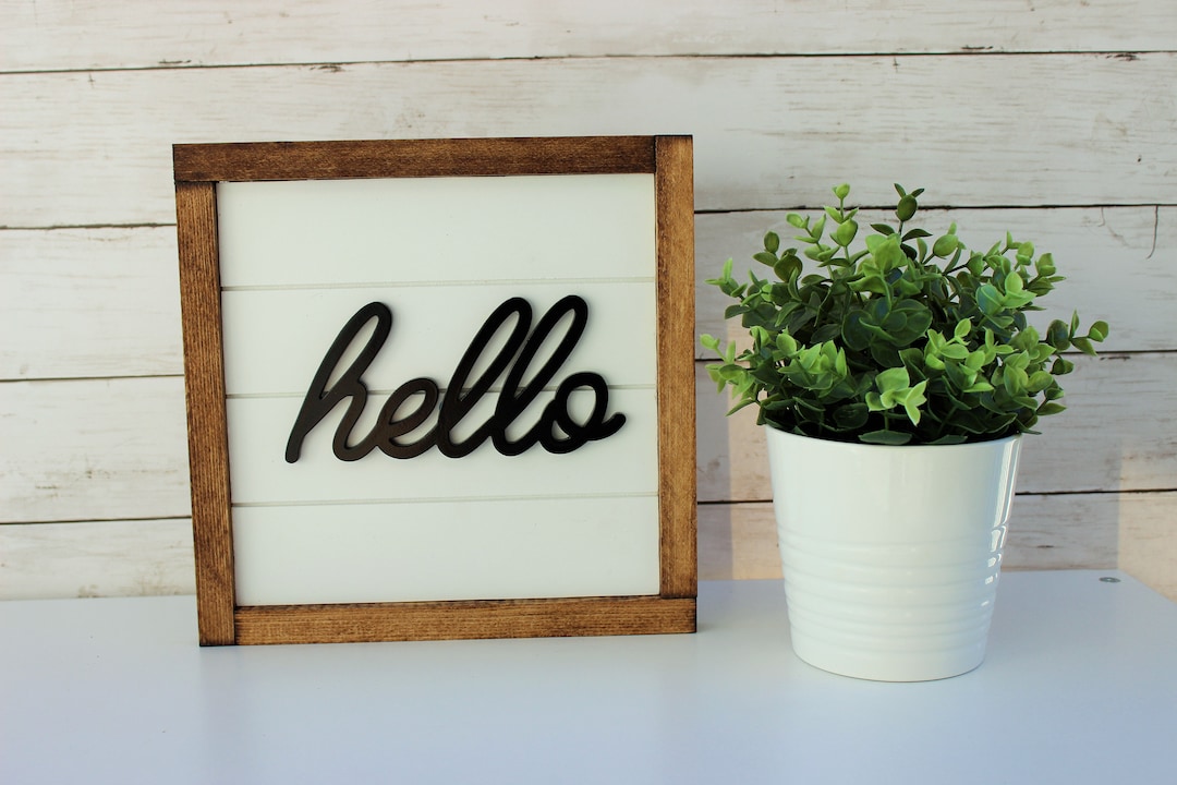 Hello Sign, Porch Decor, Wooden Hello Sign, Hello Wood Word, Wood Words ...