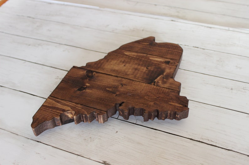 Wooden Maine State Sign Large Cutout Shaped Decor Gift | Etsy