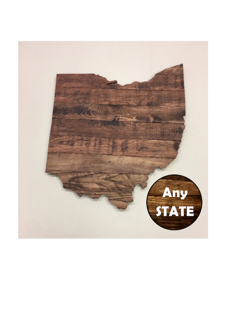 Rustic Wood State Cut Out Large State Cutout Wood State - Etsy