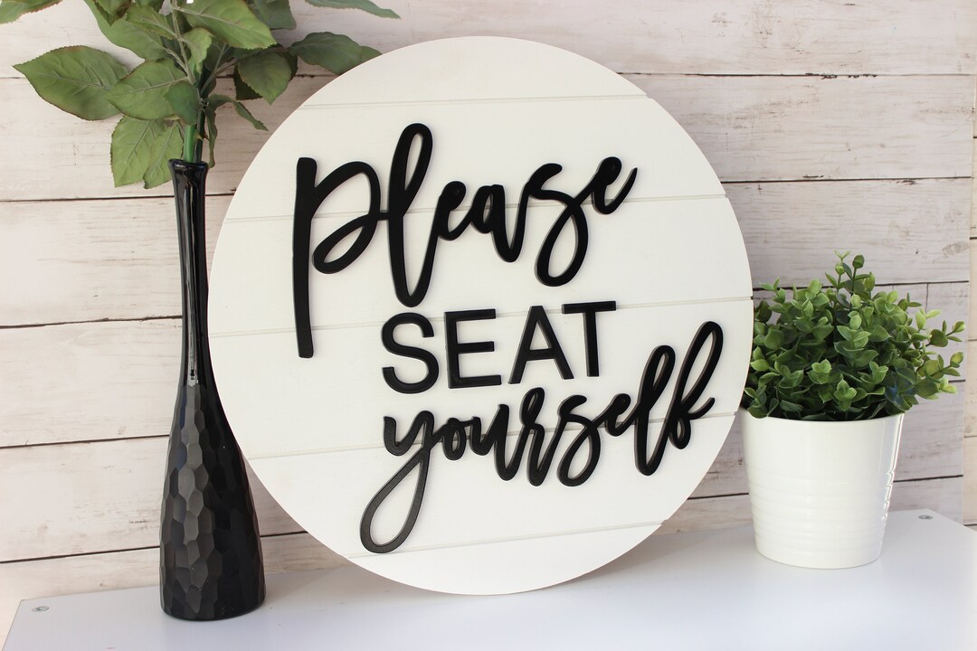Bath Sign, Please Seat Yourself, Batroom Wall Decor, Funny Bathroom ...