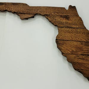 Wooden Florida State Sign Shaped Large Cutout, Handmade With Rustic ...
