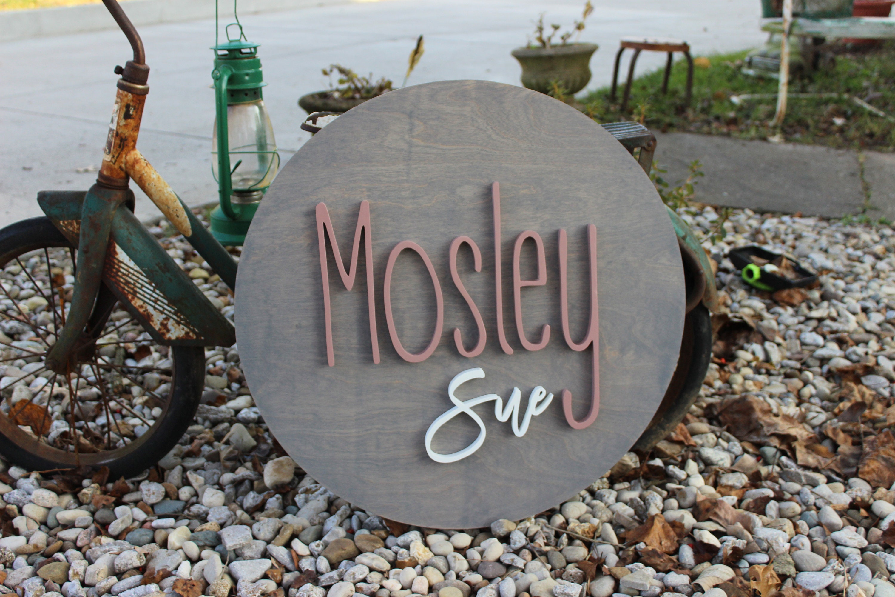 24" Baby Name Sign | Custom Name Wood Sign | Round Sign | Nursery Decor ...