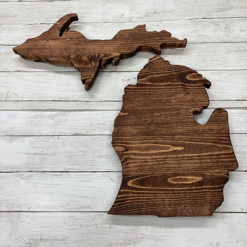Wooden Michigan State Sign Wall Art Decor Large Home State - Etsy
