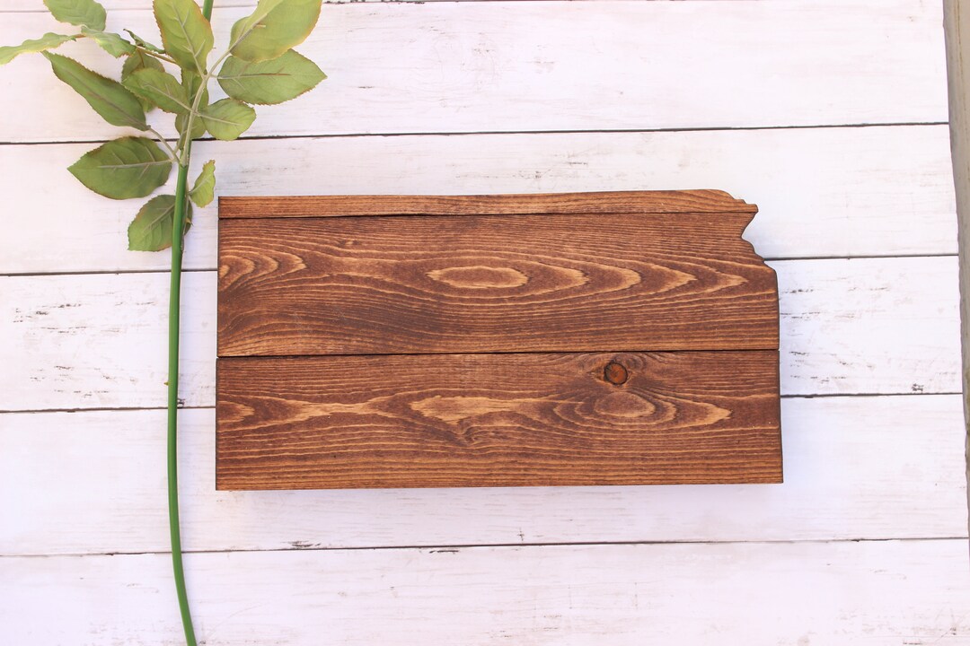 Wooden Kansas State Sign Shaped Cutout Wall Decor Art Gift Handmade ...