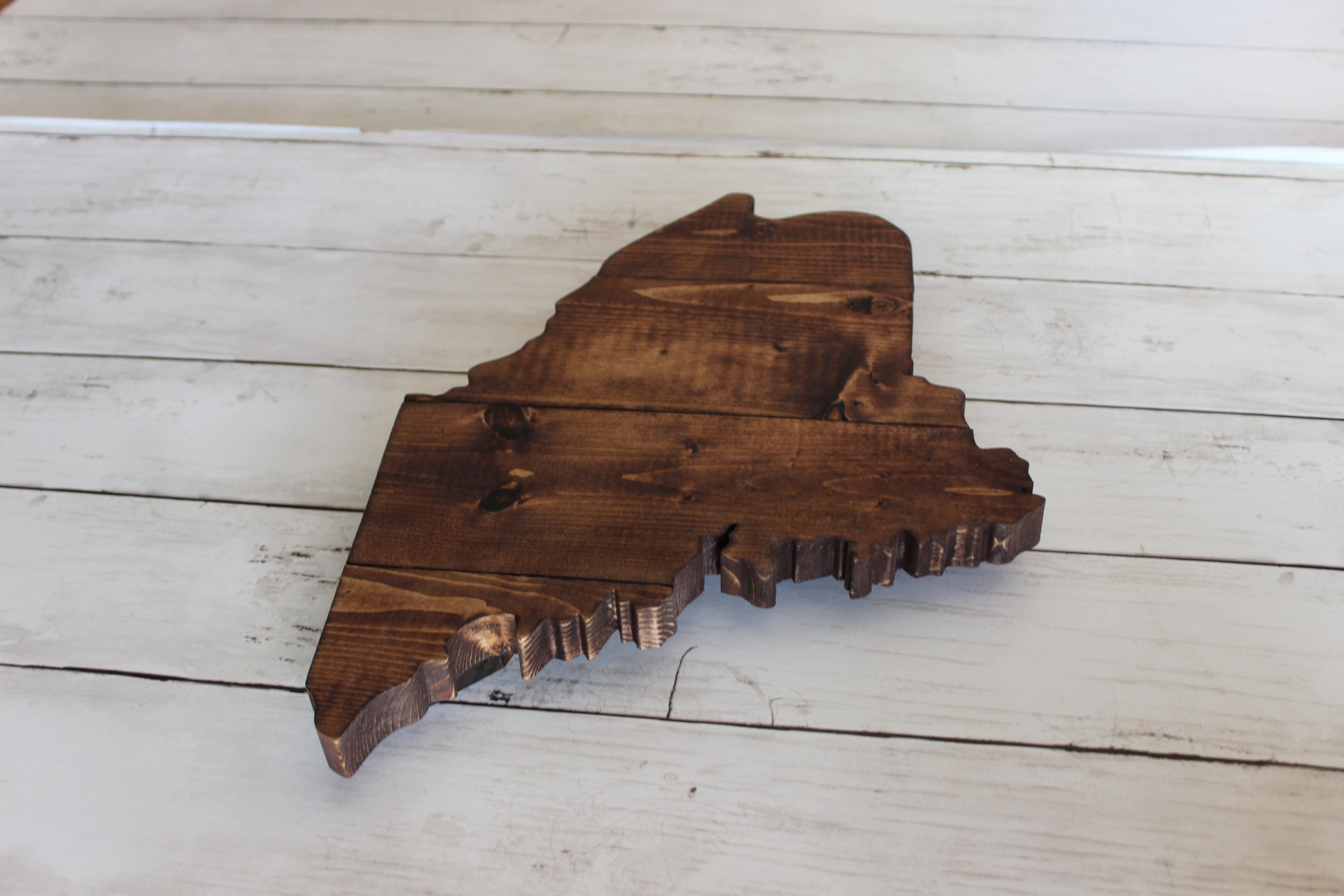 Wooden Maine State Sign Large Cutout Shaped Decor Gift | Etsy