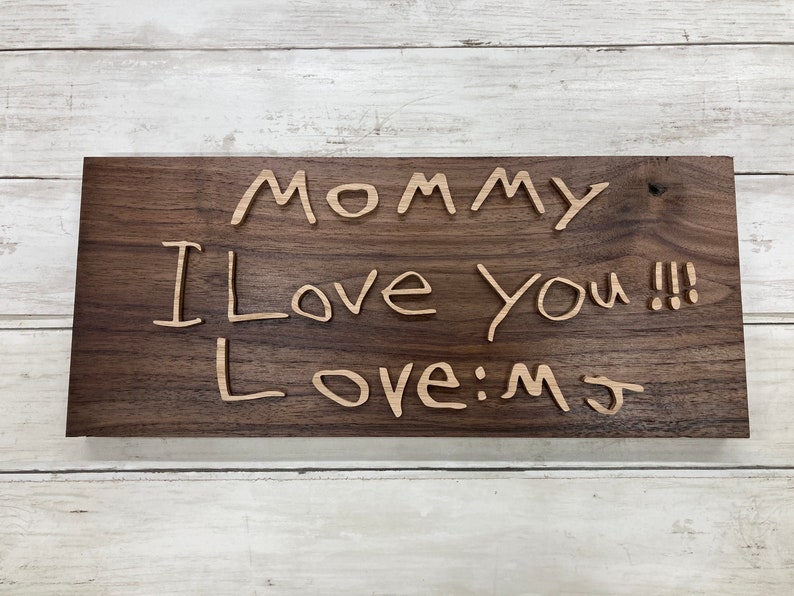 3D Wood Child's Handwriting Sign Kids Drawing Child - Etsy