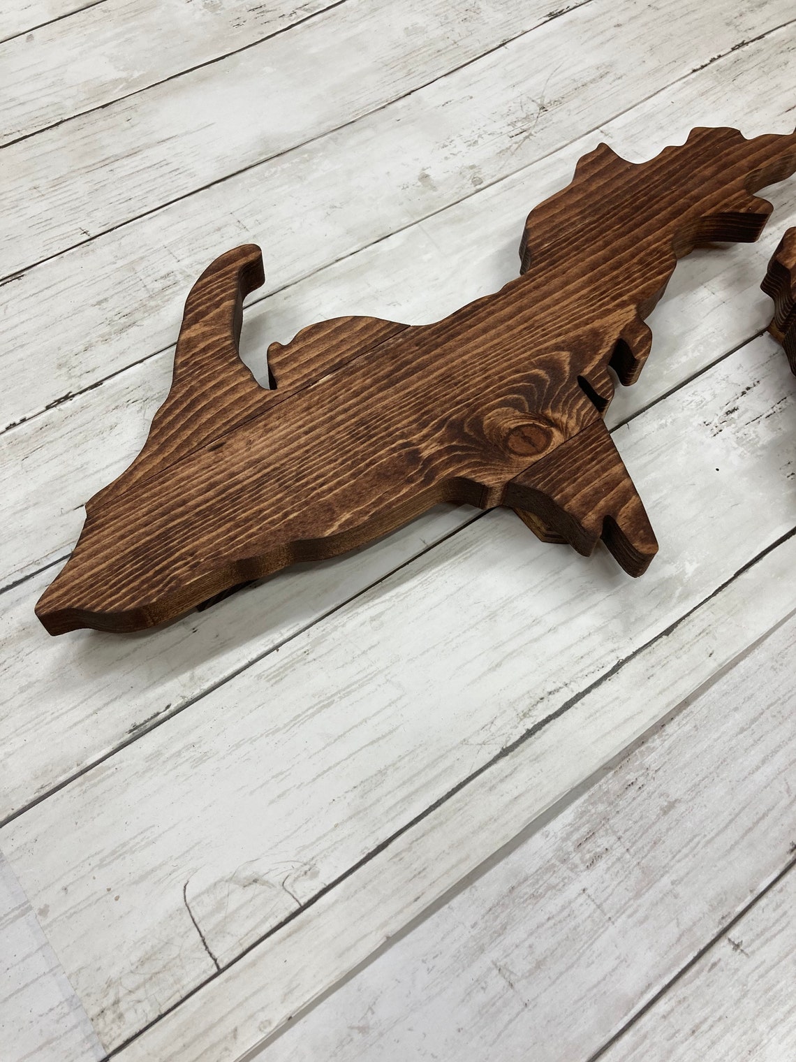 Wooden Michigan State Sign Wall Art Shaped Decor Cutout Home Plaque ...