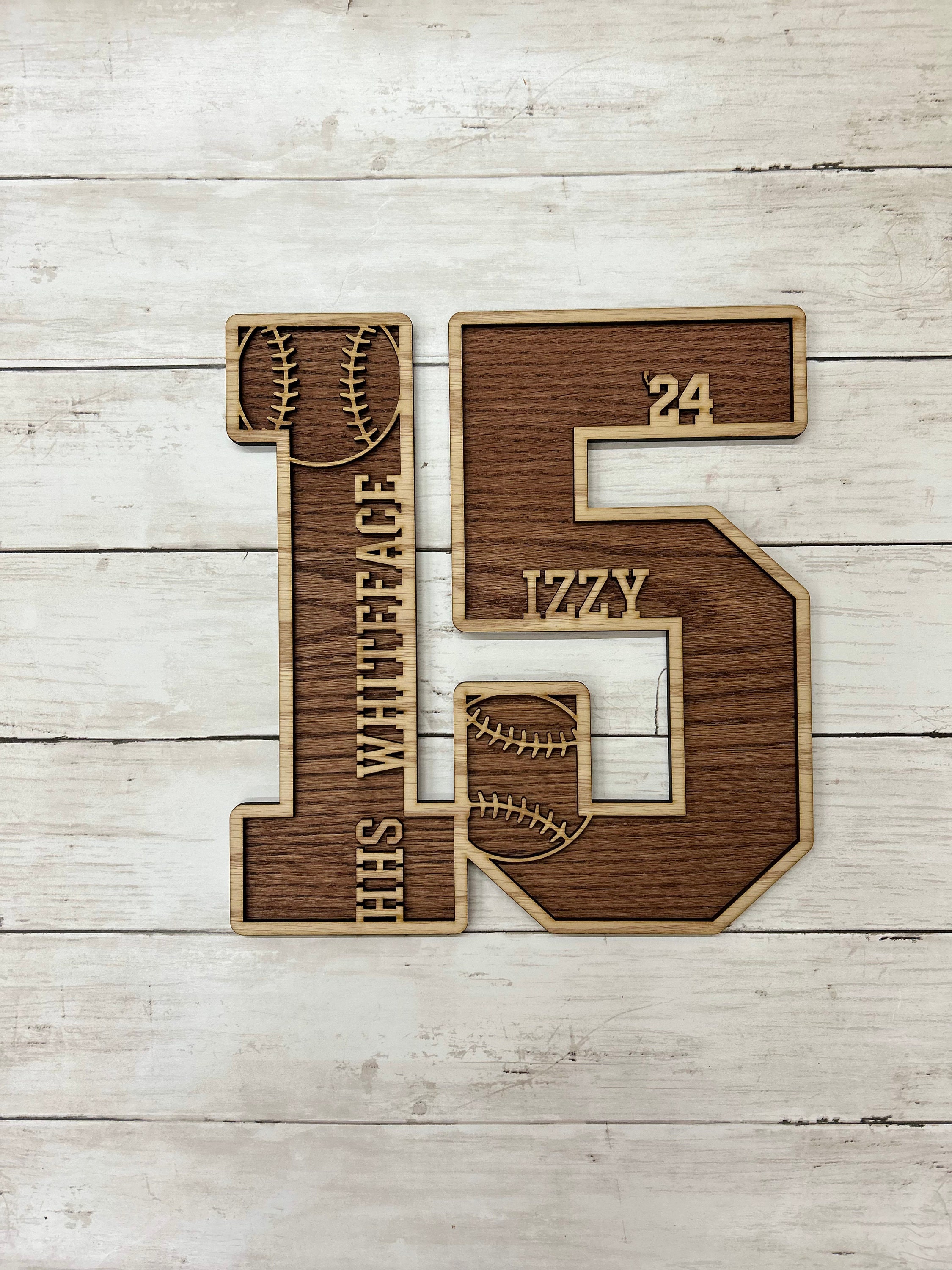 Custom Athlete Number Plaque, Homecoming Gift, Sports Number Wood ...
