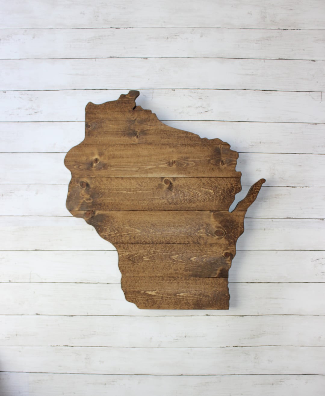 Rustic Wisconsin Wood State Shaped Wall Art Decor Handmade With Rustic ...