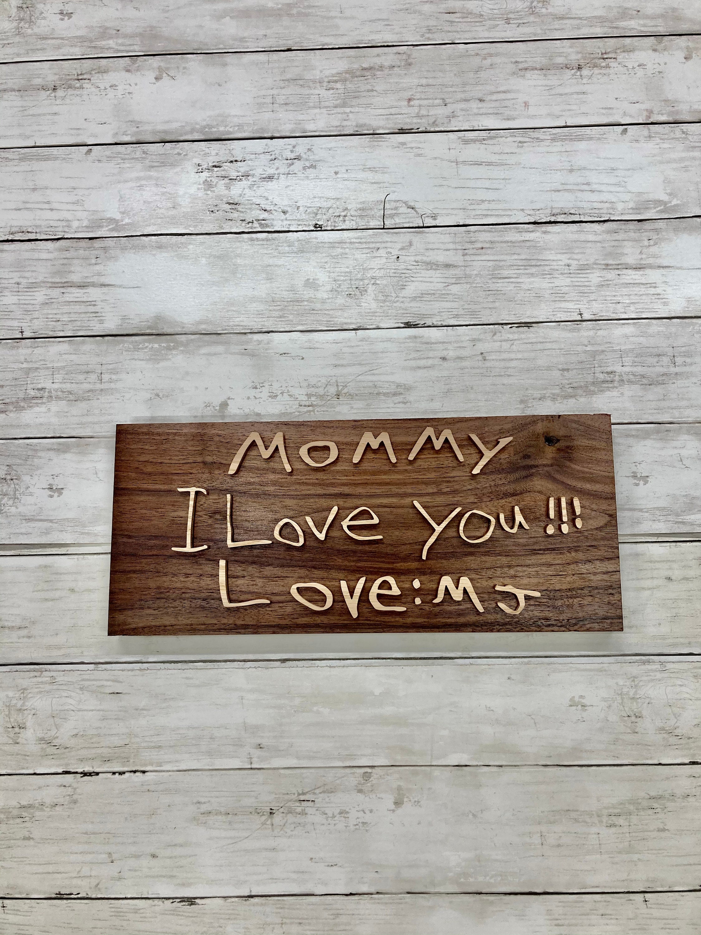 3D Wood Child's Handwriting Sign Kids Drawing Child | Etsy