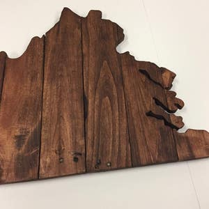 Wooden Virginia State Sign Shaped Large Cutout, Wall Art Decor Home ...