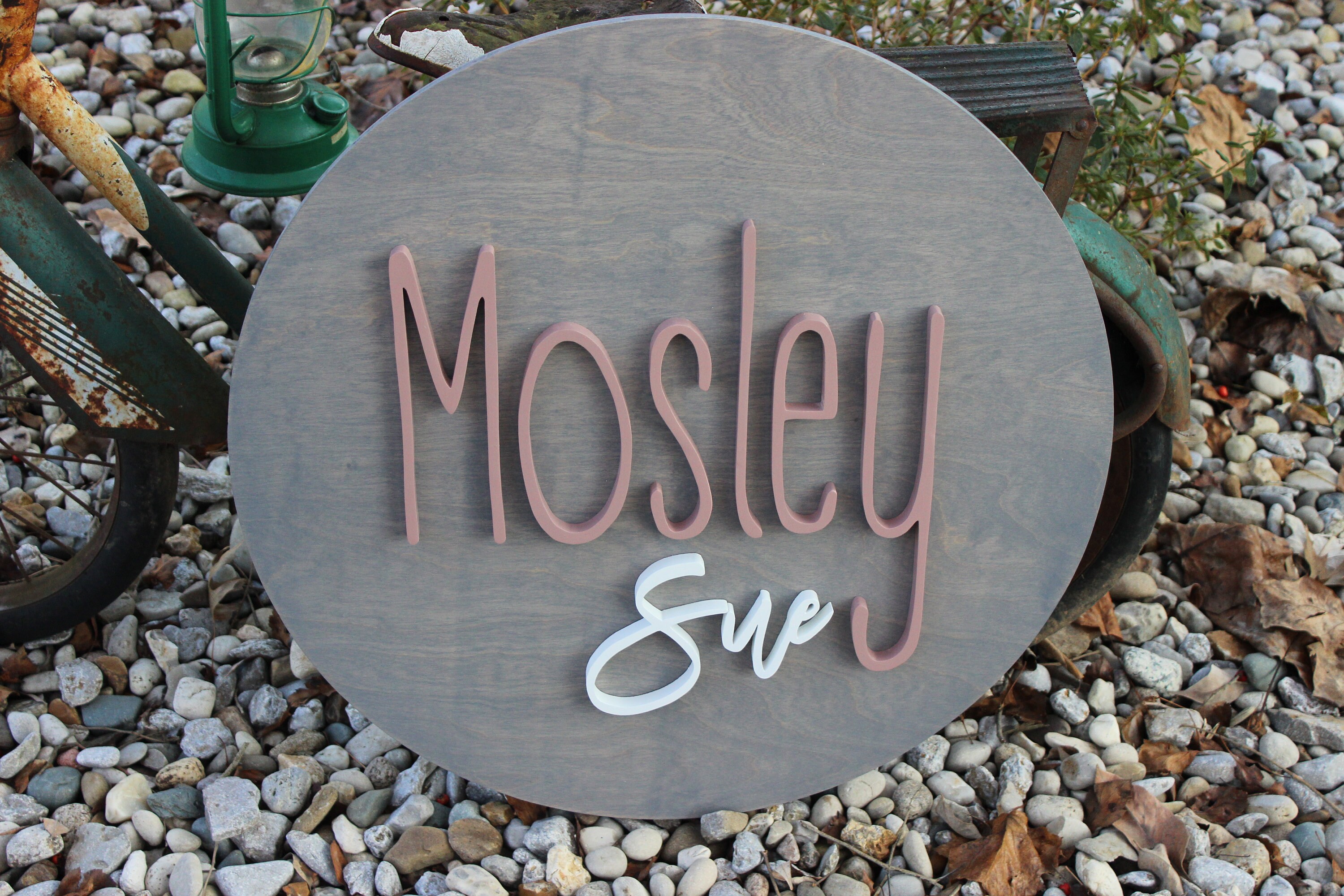 24" Baby Name Sign | Custom Name Wood Sign | Round Sign | Nursery Decor ...
