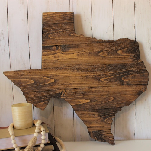 Texas Rustic Wood State Cut Out Wooden Texas Sign Rustic | Etsy
