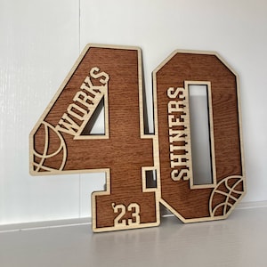 Custom Athlete Number Plaque, Homecoming Gift, Sports Number Wood ...