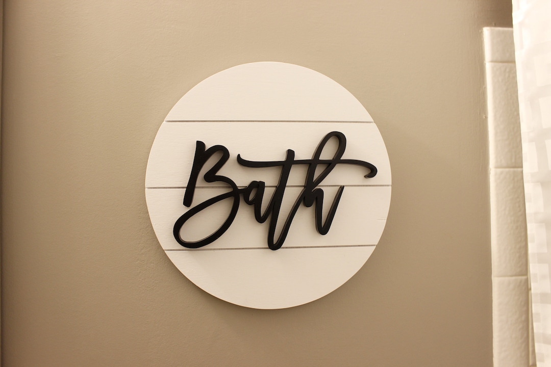Chic Bathroom Bath Sign With Faux Ship Lap - Etsy