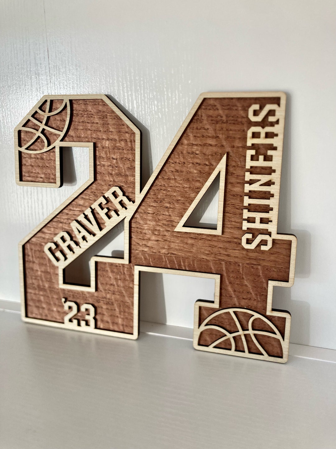 Custom Athlete Number Plaque, Homecoming Gift, Sports Number Wood ...