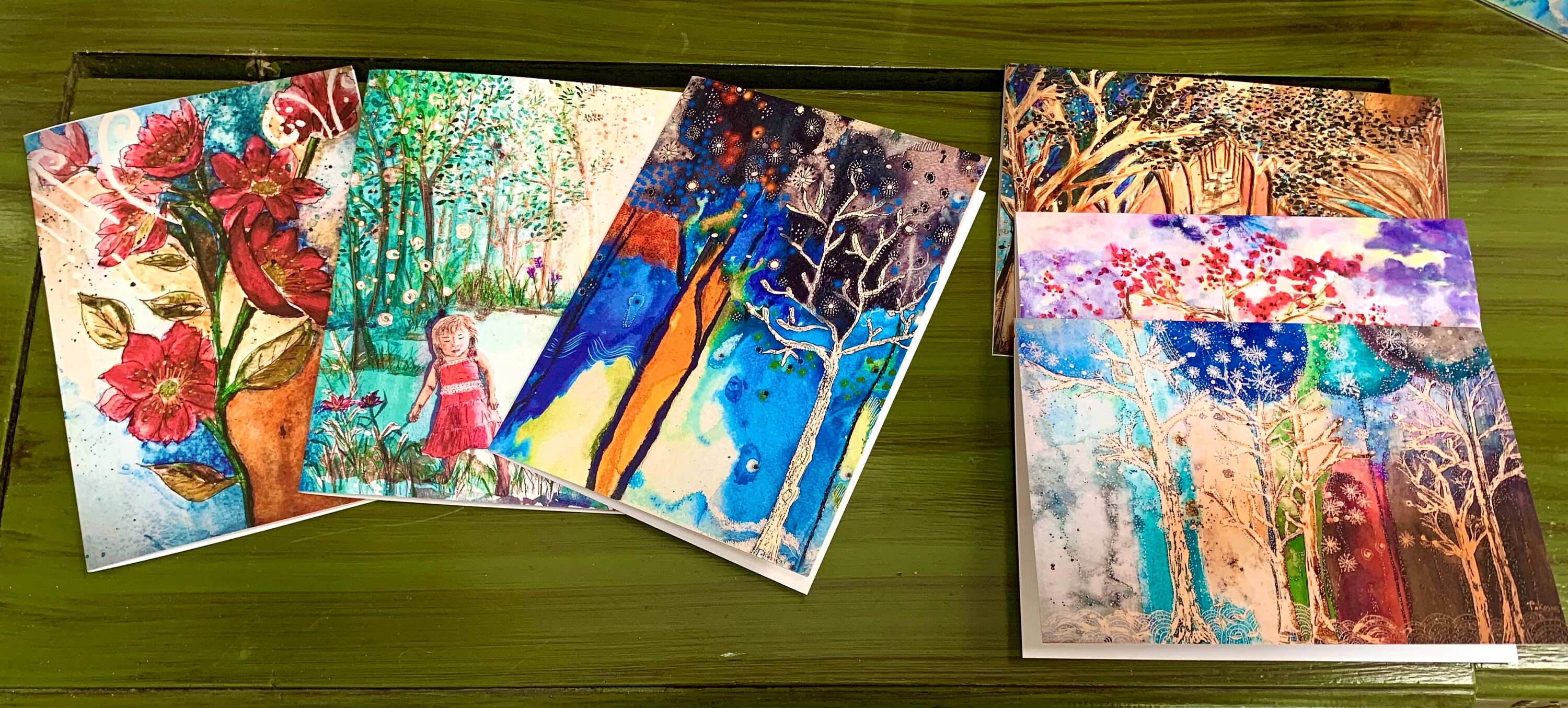 Original Inspirational Art Note Cards (set of 6 With Envelopes and Gift ...
