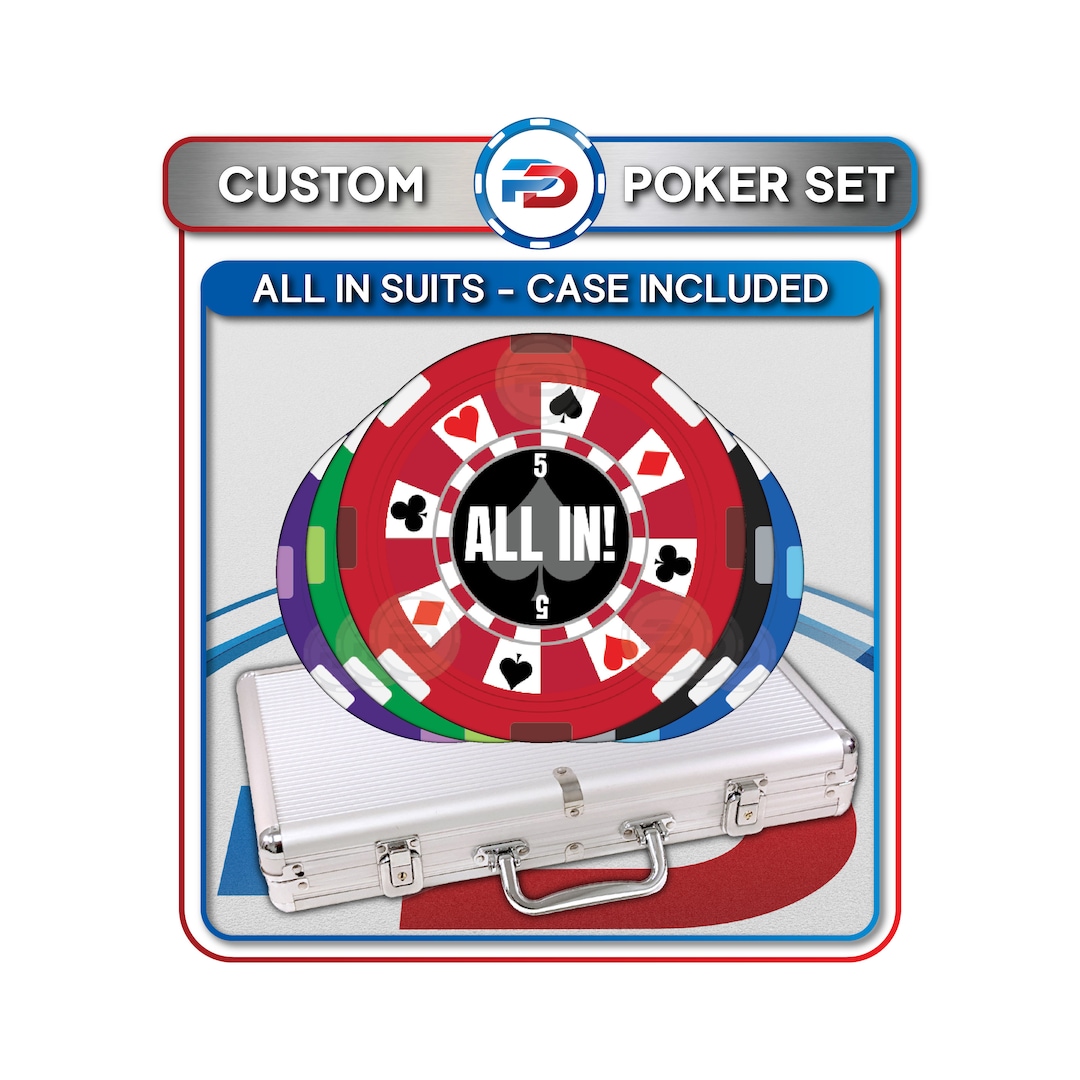 Custom Poker Chip Set All in Suits 100ct-1000ct Set Sizes - Etsy