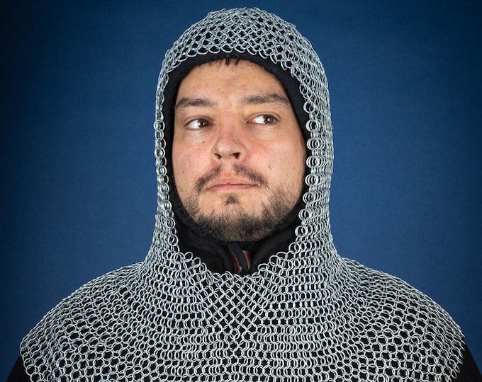 Zeughaus Medieval Chainmail Hood Roundring 10mm Galvanized - Etsy