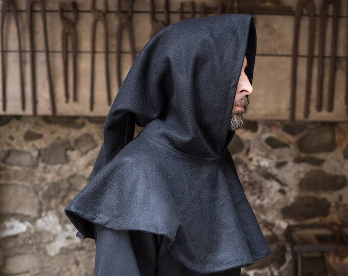 Woolen Medieval Hood With Strawberry Embroidery - Etsy