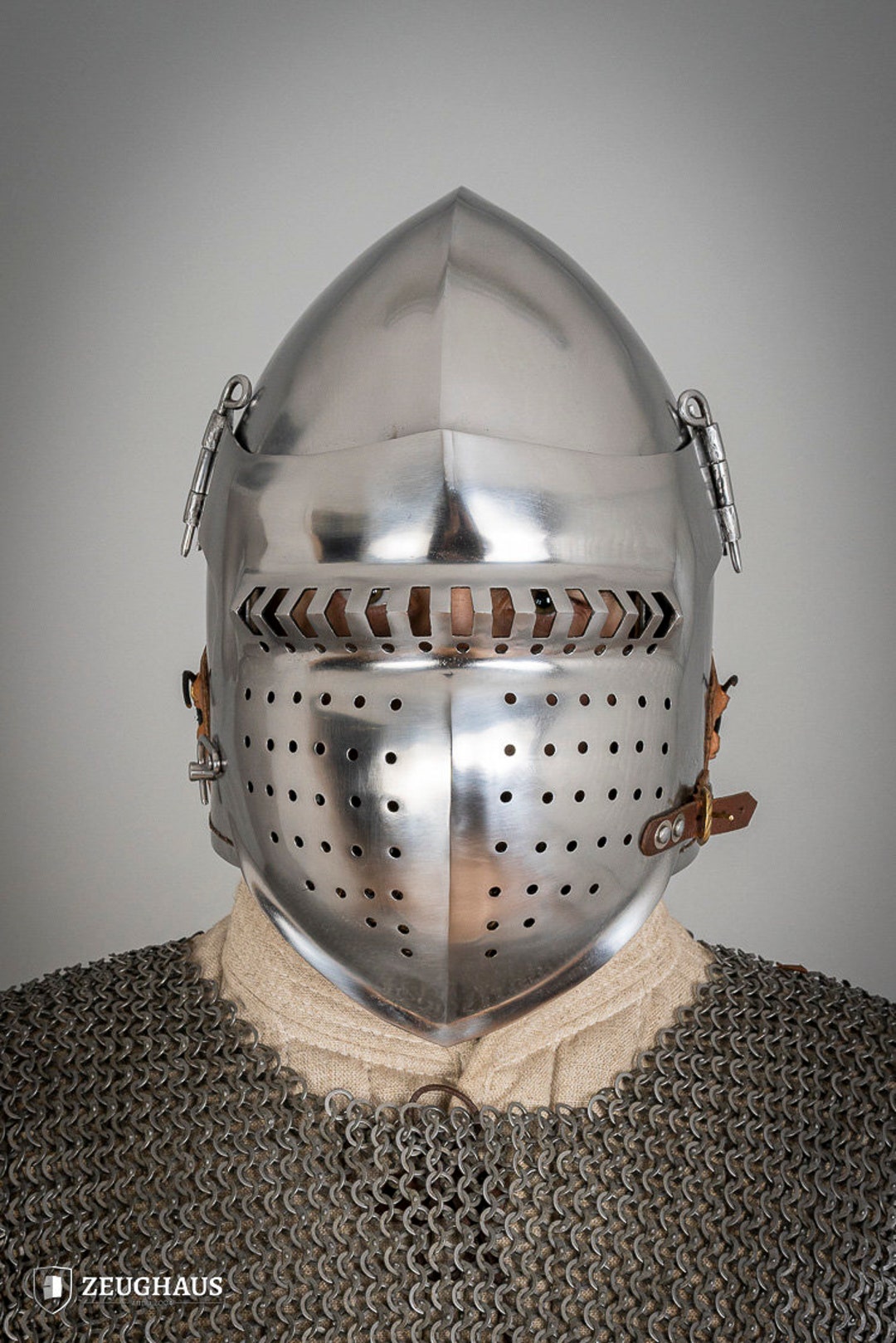 Zeughaus Bascinet Helmet With Visor 2.5mm Polished - Etsy