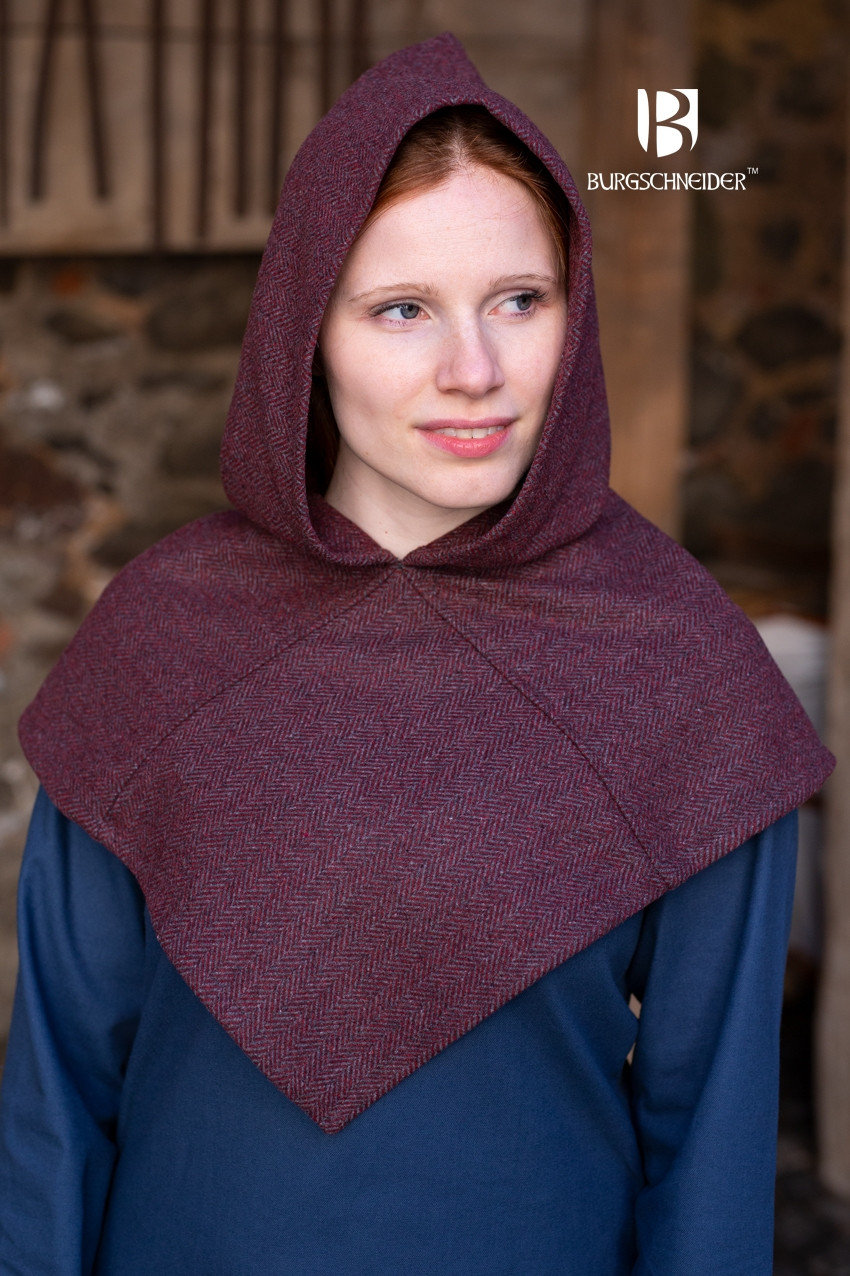 Burgschneider Medieval Viking Wool Skjoldehamn Cowl Knud Herringbone ...