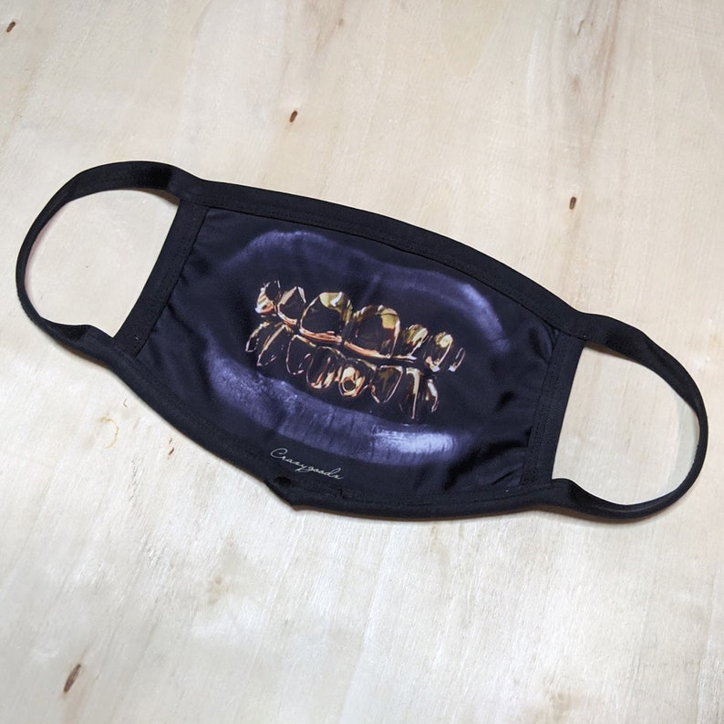 Grill'em Face Mask Gold Grills Face Covering Reusable - Etsy