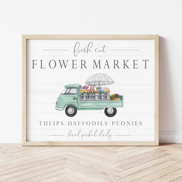 Fresh Flower Market Sign - Etsy