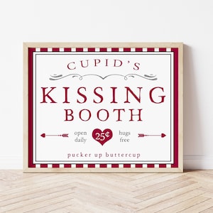 Kissing Booth Sign-kissing Booth Printable-cupids Kissing Booth ...