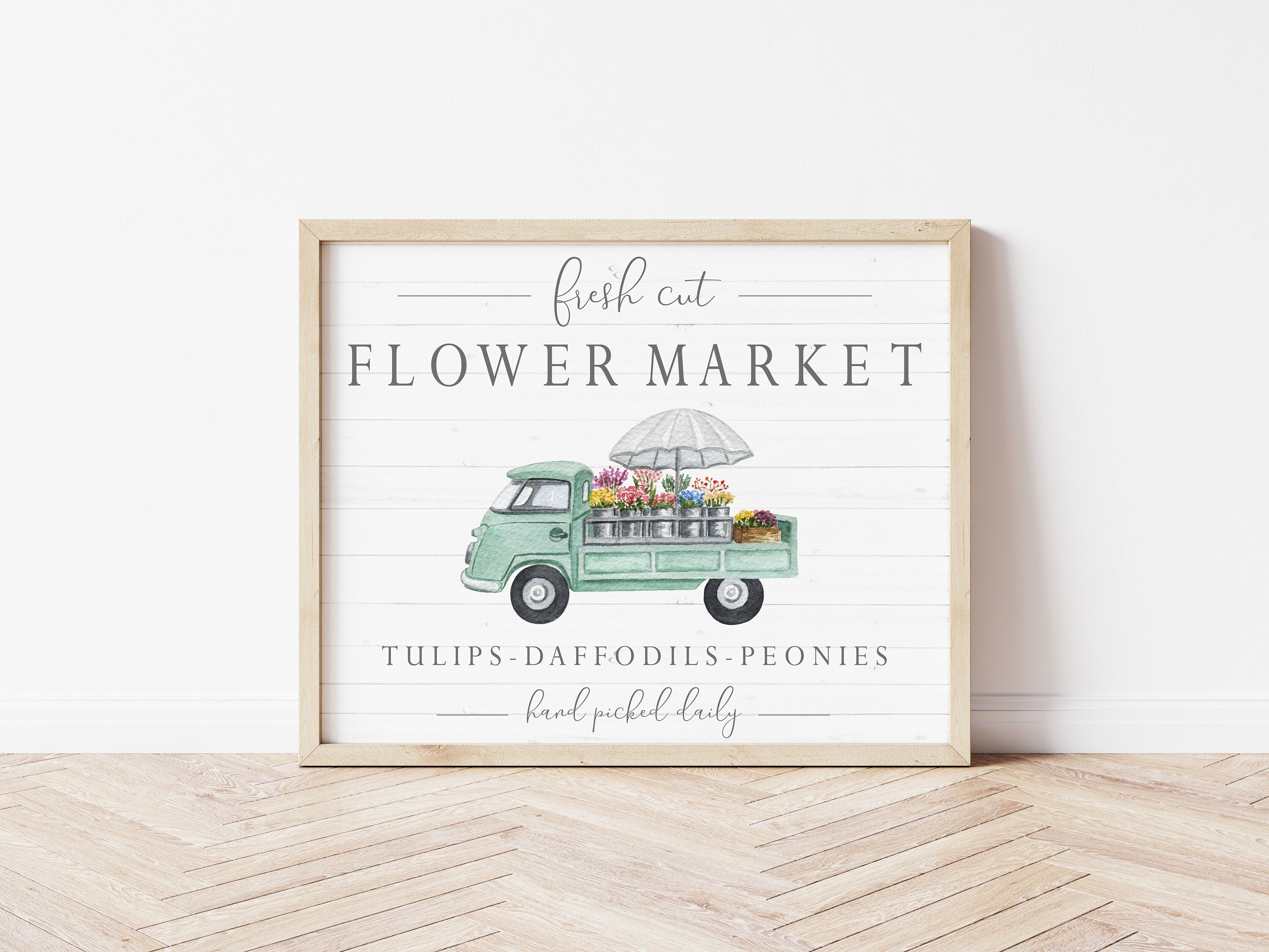 Flower Market Sign-Fresh Cut Flower Market Printable-Vintage | Etsy