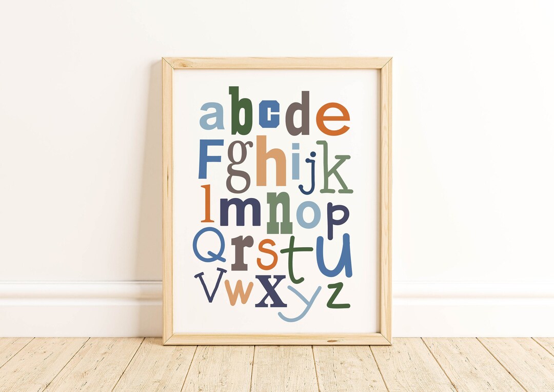 Alphabet Poster-printable Wall Art-abc Poster-alphabet Print Kids Wall ...